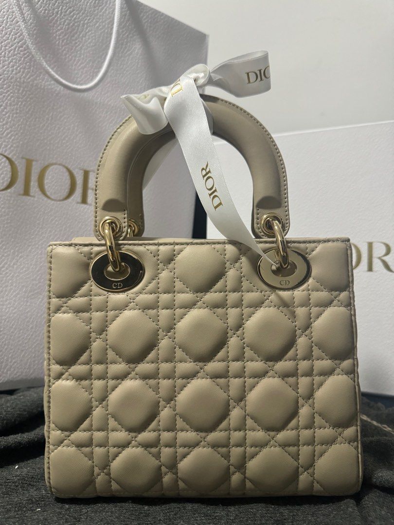 Lady Dior (beige color) myabcdiorbag, Luxury, Bags & Wallets on Carousell