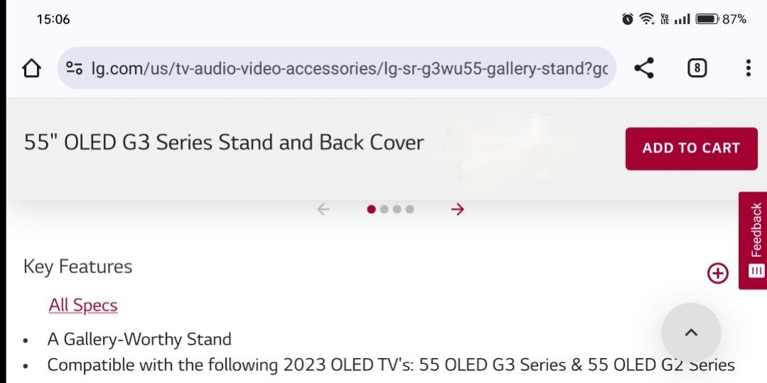 LG TV Desktop Stand for 55" G3 & G2 Series, TV & Home Appliances, TV ...
