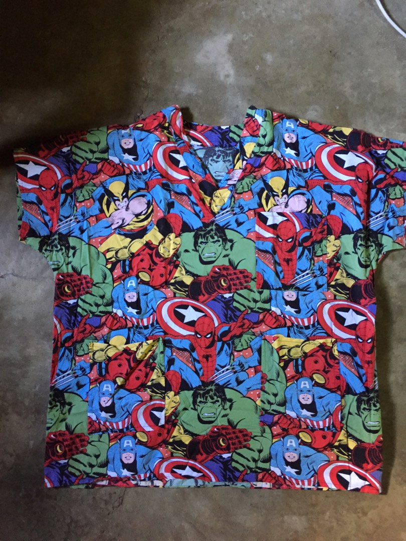 Marvel Comica Scrub Suit, Men's Fashion, Tops & Sets, Tshirts & Polo ...