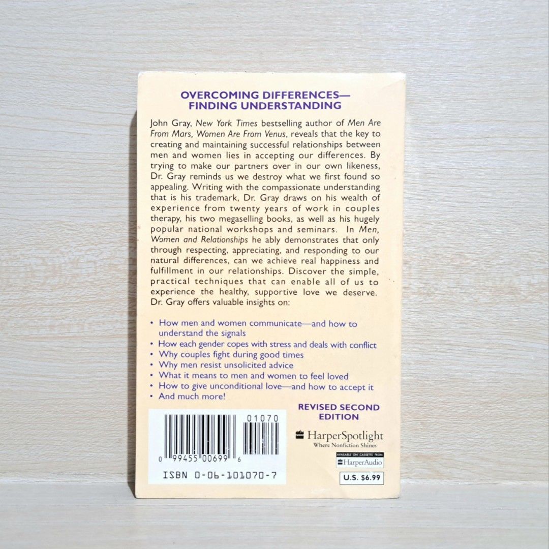 Men, Women and Relationships by John Gray, PhD, Hobbies & Toys, Books ...
