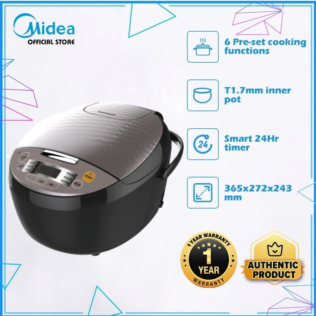 Midea MMR5018 1.8L Digital Rice Cooker, TV & Home Appliances, Kitchen ...