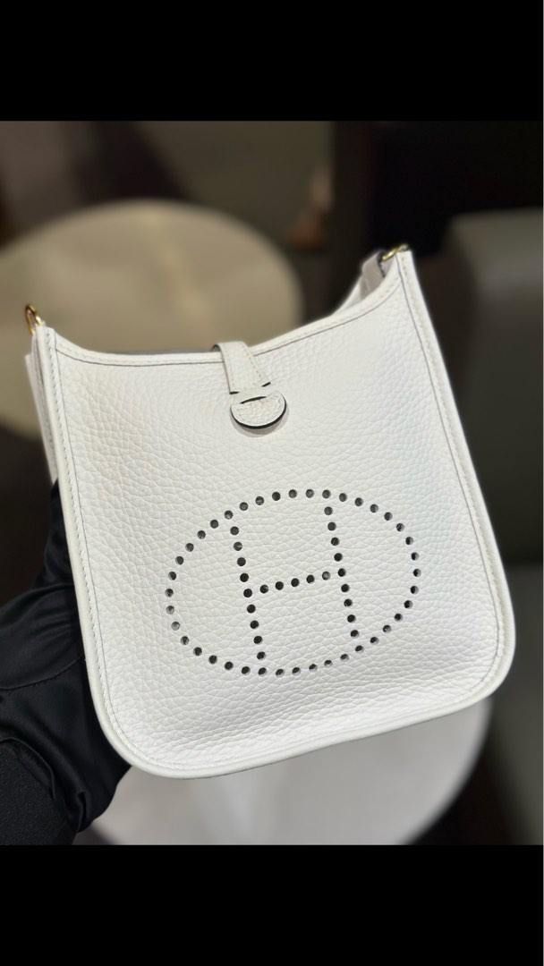 Mini Evelyn in New White Clemence GHW, Luxury, Bags & Wallets on Carousell