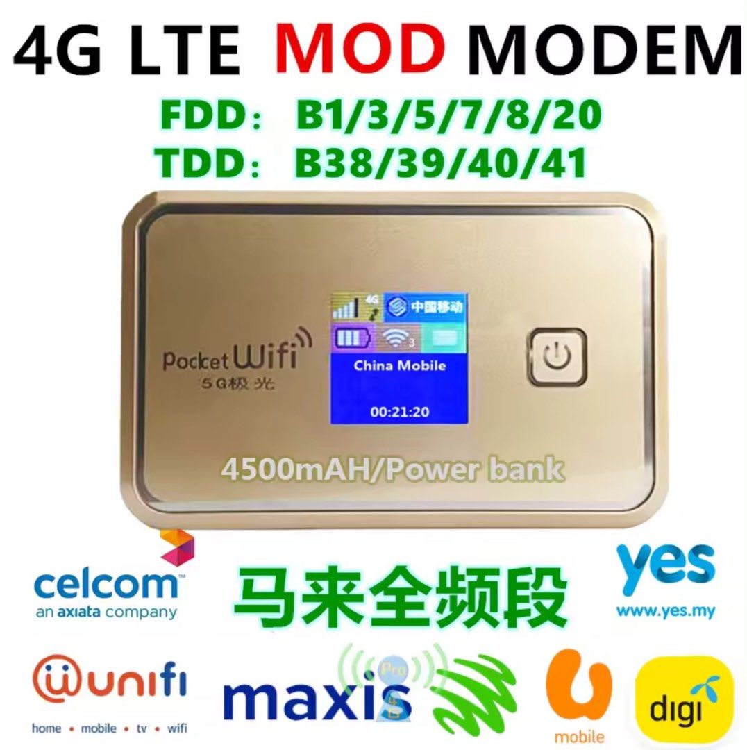 (Modified) 4G Lte Pocket Wifi Router Mudah Alih Kereta Mudah Alih ...