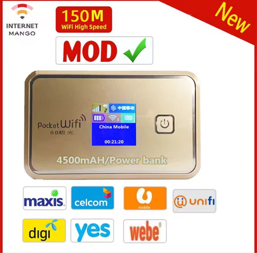 (Modified) 4G Lte Pocket Wifi Router Mudah Alih Kereta Mudah Alih ...