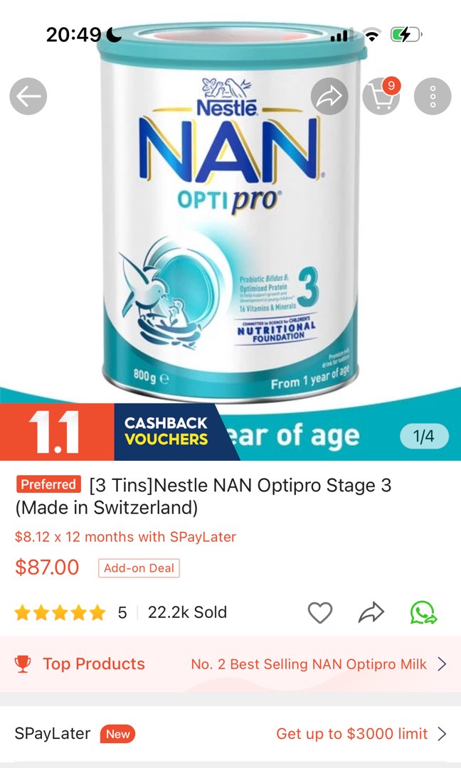 Nan Optipro 3, Babies & Kids, Nursing & Feeding, Breastfeeding & Bottle ...