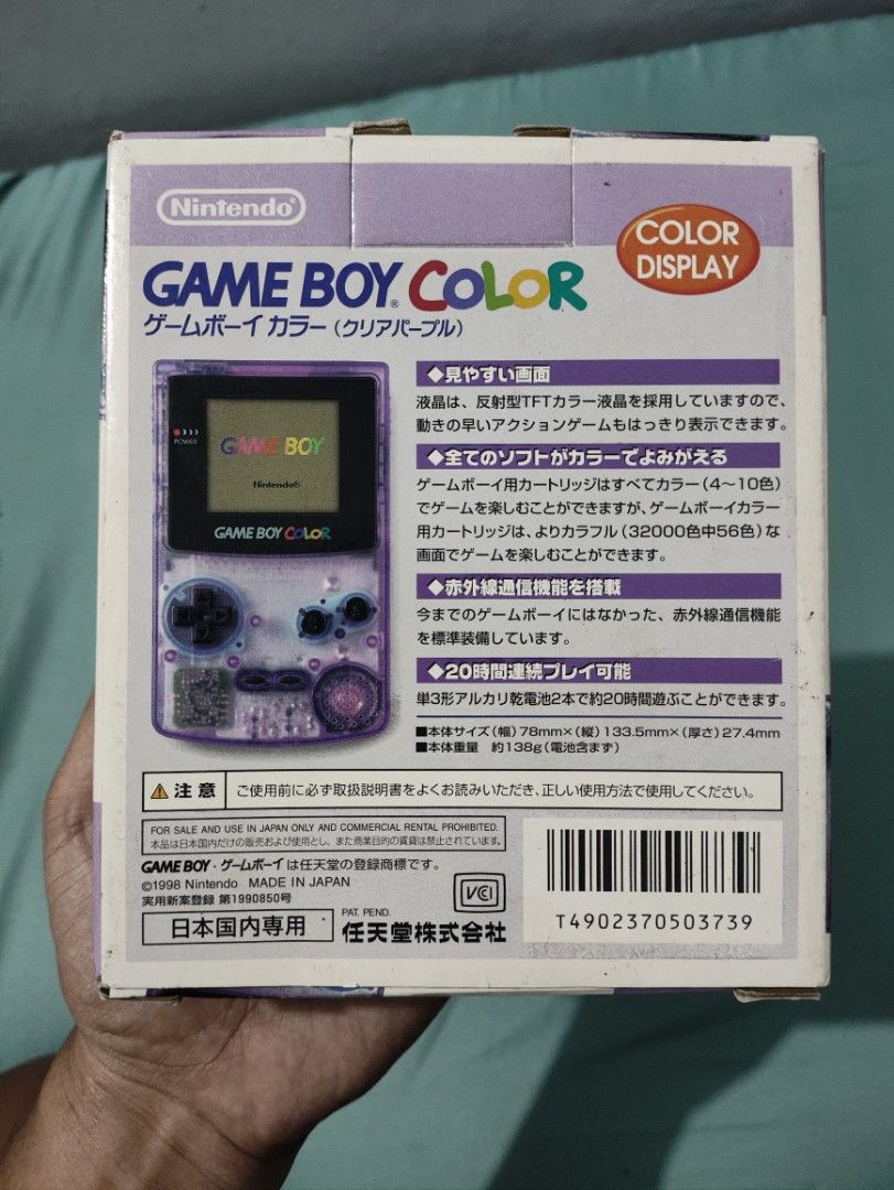 Nintendo GBC Gameboy Color Atomic Purple With Box, Manual and Insert ...