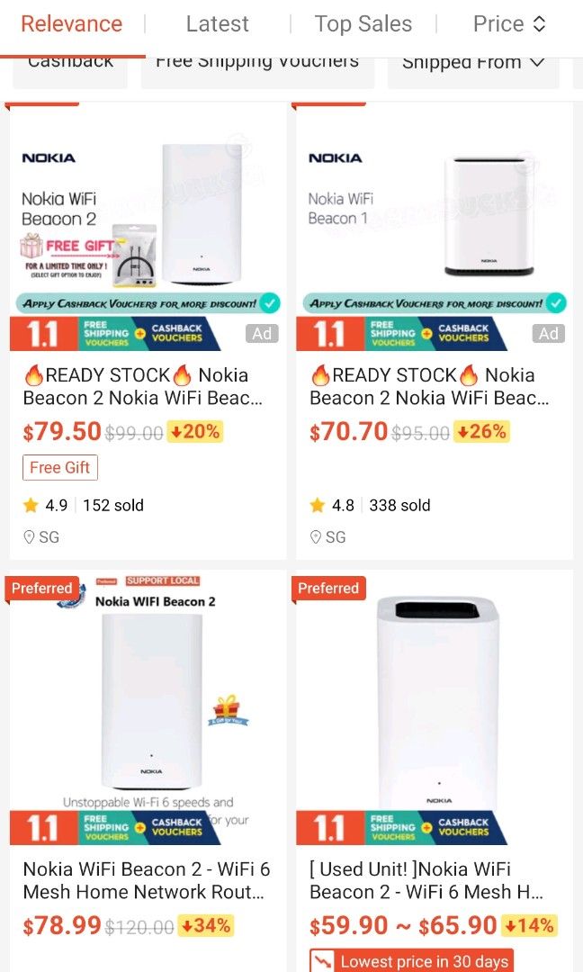 Nokia WiFi beacon 2 - Smart WiFi (WiFi 6) router, Computers & Tech ...