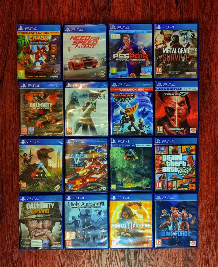 PlayStation 4 + 16 Games + 4 Original Control, Video Gaming, Video Game ...