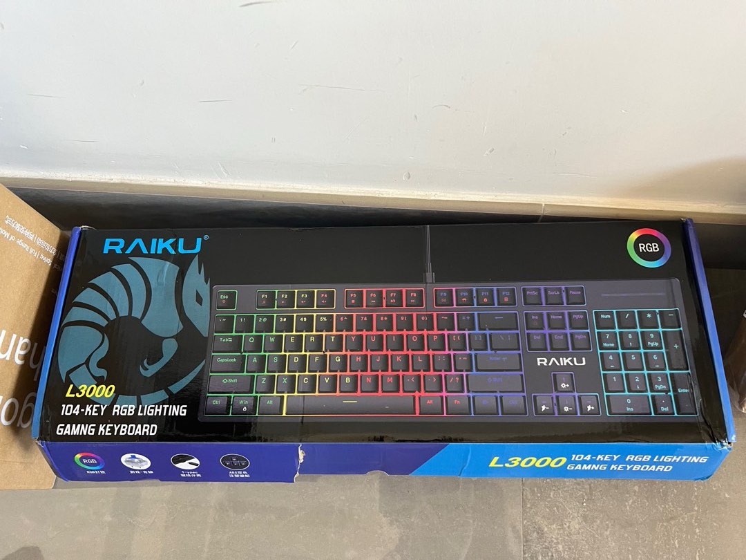 Raiku L3000 rgb lighting gaming keyboard 鍵盤, 電腦＆科技, 電腦周邊及配件, 電腦鍵盤及相關產品 ...