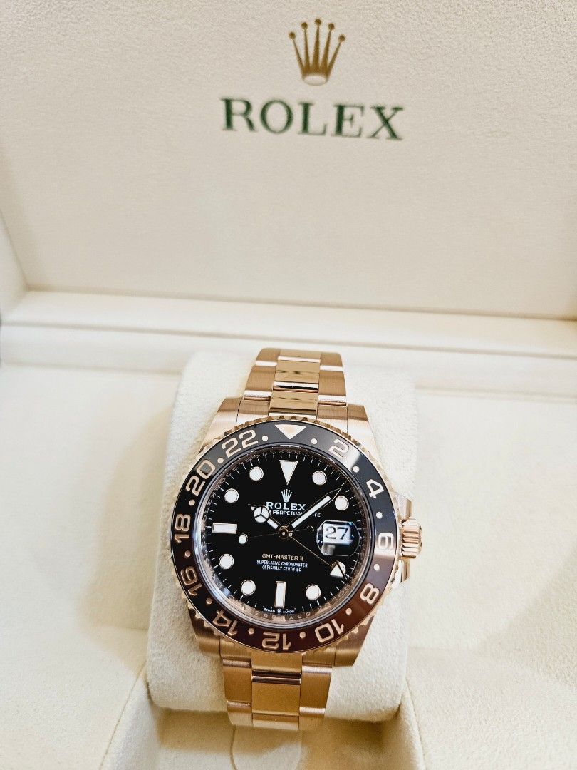 Rolex GMT Master II Rootbeer Full Rose Gold 2023, Luxury, Watches on ...
