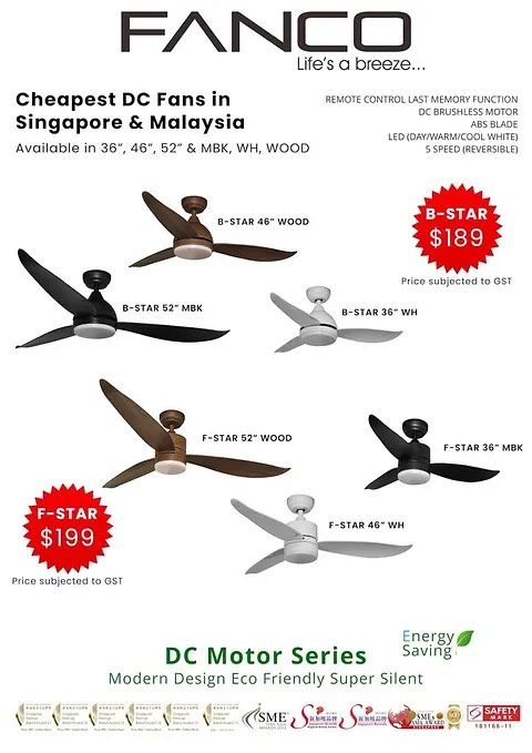 SALE! fanco bstar ceiling fan, Furniture & Home Living, Lighting & Fans ...