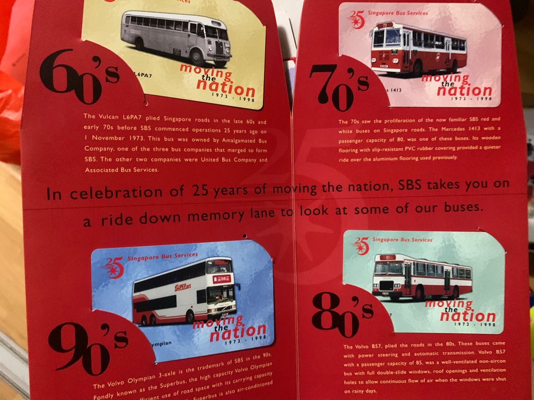 25th anniversary set of 4 magnetic fare cards in original holder ...