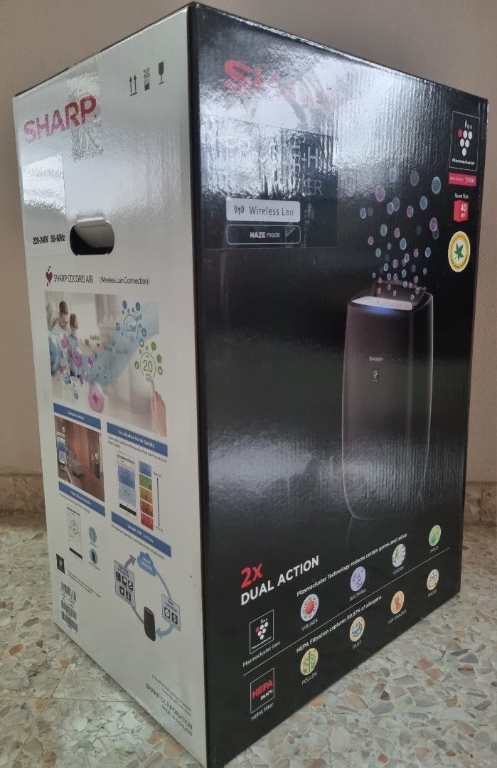 SHARP Plasmacluster AIOT Air Purifier FP-J50E-H, TV & Home Appliances, Air Purifiers ...