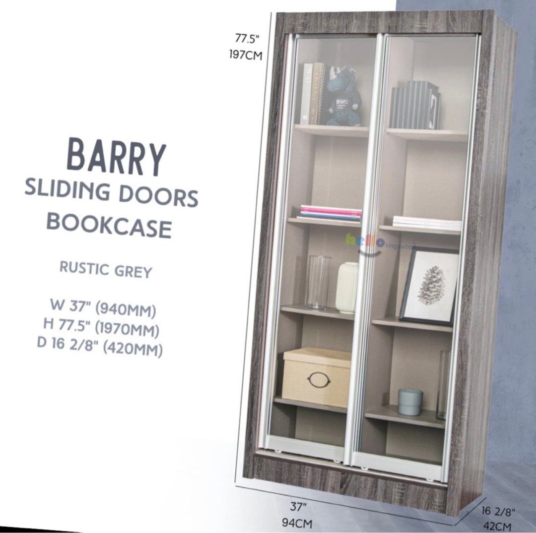 sliding door bookcase, Furniture & Home Living, Furniture, Shelves ...