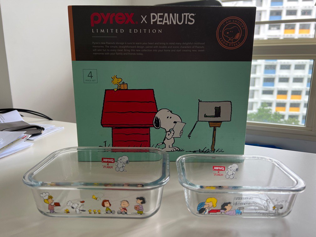 Snoppy Pyrex Storage glass boxes, Furniture & Home Living, Kitchenware ...