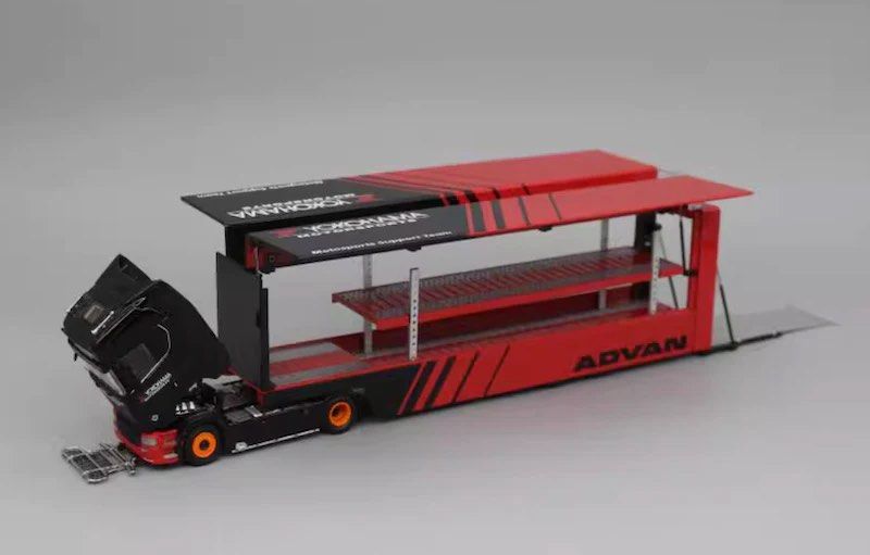 STAR MODEL 1/64 SCANIA S730 V8 Double Deck Gull Wing Transporter ADVAN ...