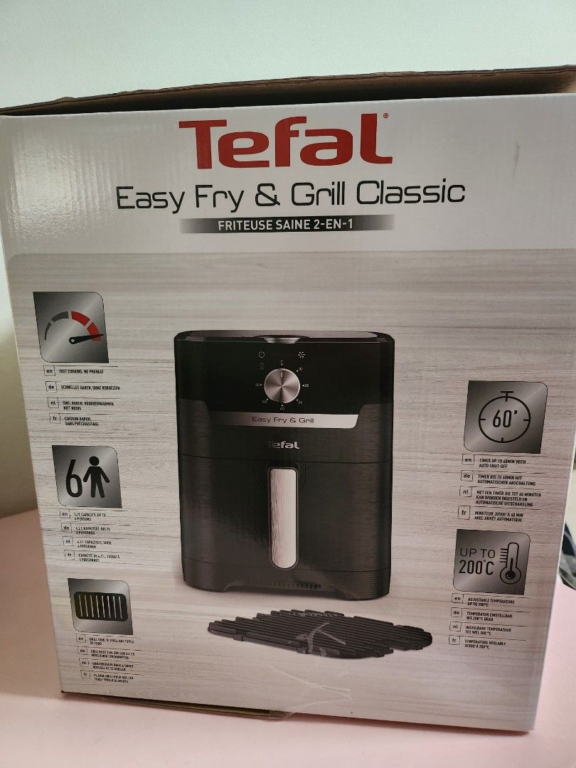 Tefal EY5018 2-in-1 classic air fryer and grill, Furniture & Home ...