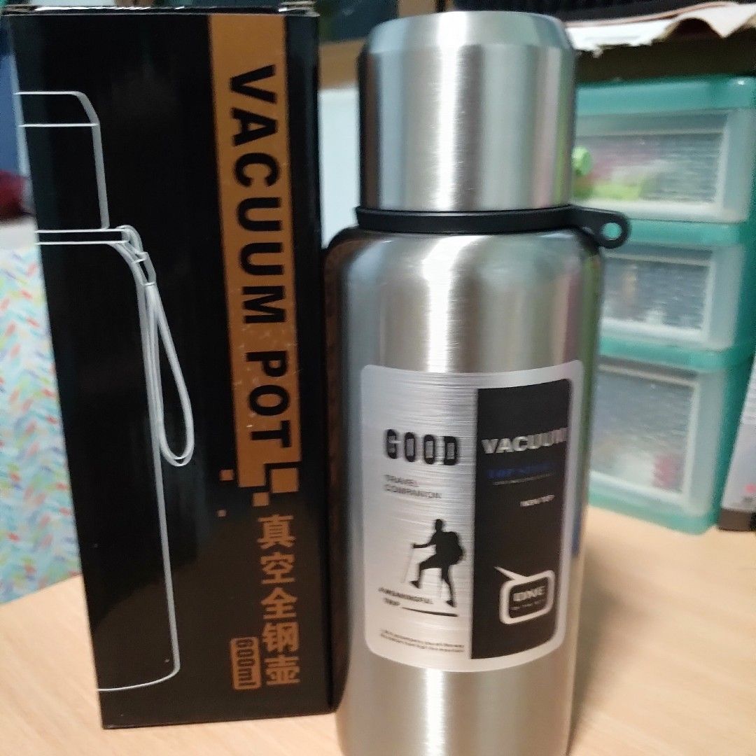 Thermos Hot Water Flask Tumbler Stainless Steel with Tea Leaves Strainer, Furniture & Home ...