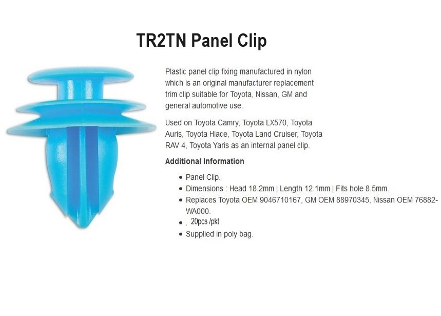 Trim Panel Clip Retainer for Toyota RAV 4, Toyota Yaris as an internal ...
