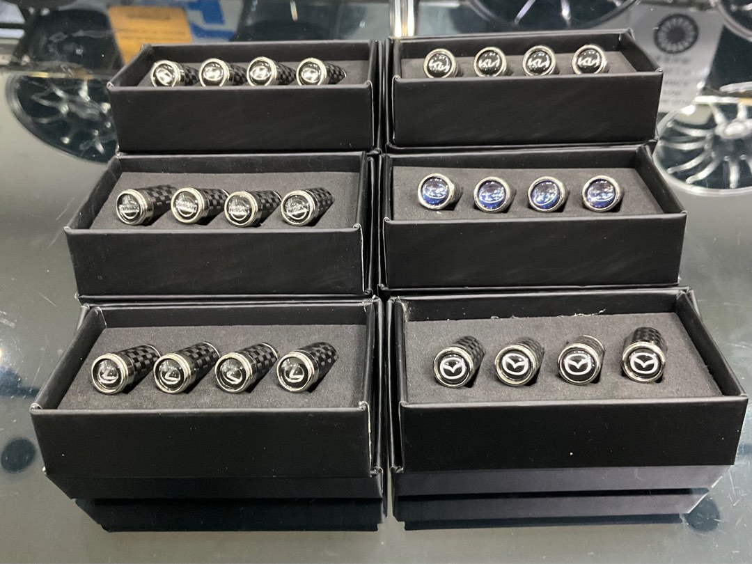 Tyre air valve cover with logo, Car Accessories, Accessories on Carousell