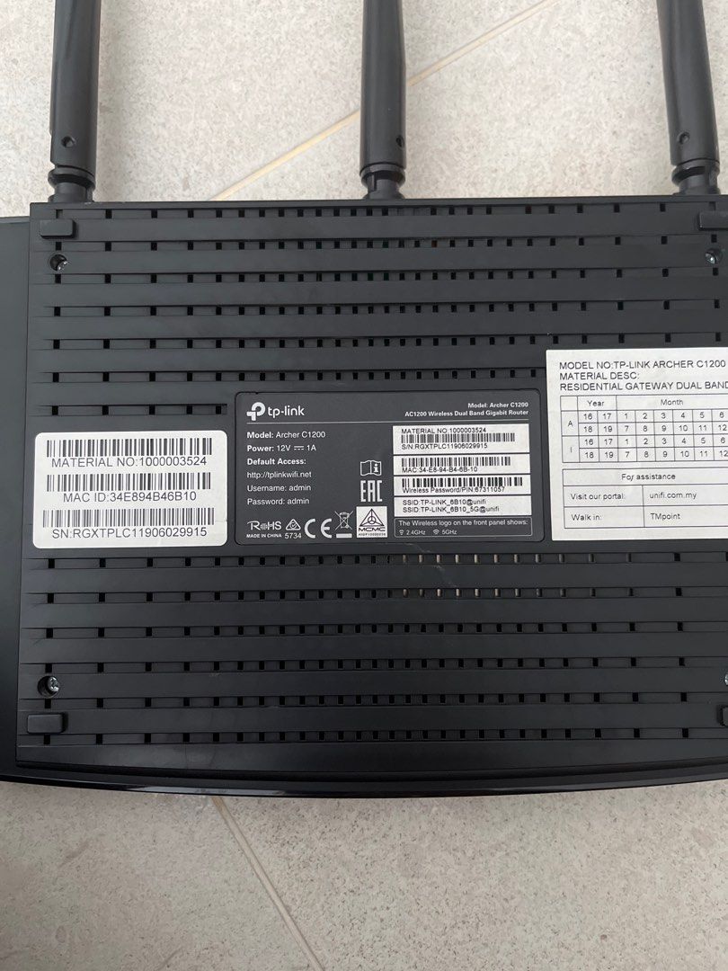 Unifi TP Link C1200, Computers & Tech, Parts & Accessories, Networking ...