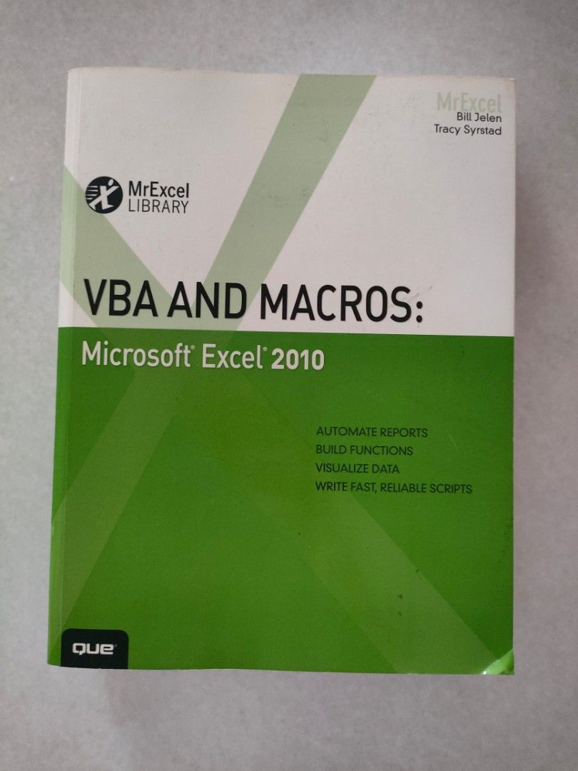 Vba And Macros Microsoft Excel 2010 Hobbies And Toys Books And Magazines 8145