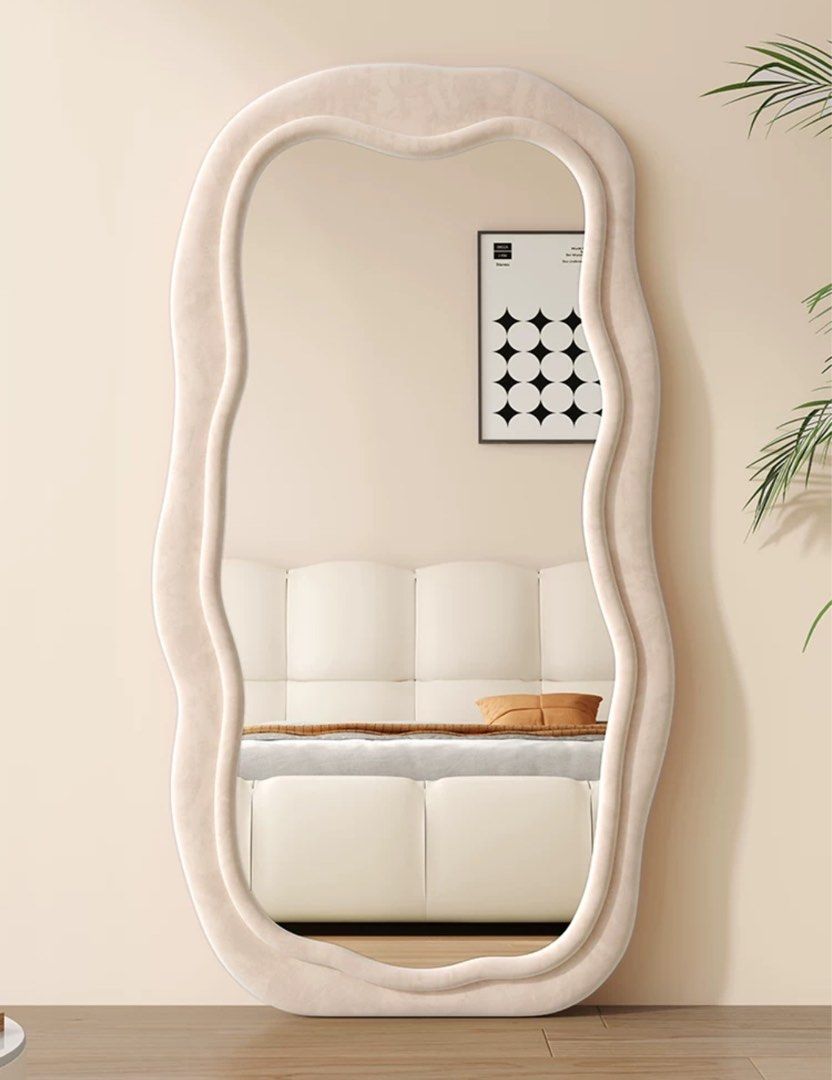 VICI Modern Full Length Velvet Mirror, Furniture & Home Living, Home ...