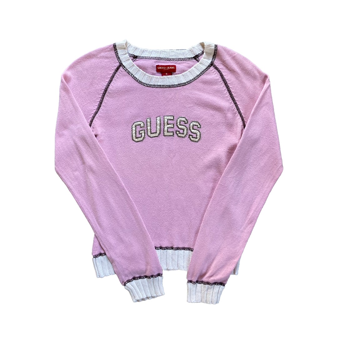 Vintage Guess Jeans Pastel pink sweater, Women's Fashion, Coats ...