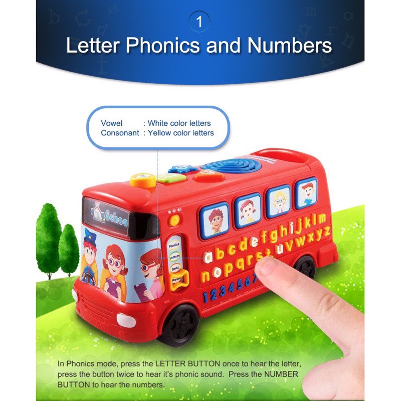 Vtech Playtime Bus English Phonics Electronic Learning Toys Preschool ...