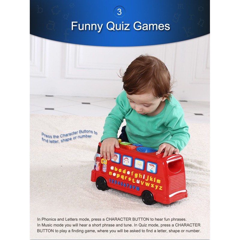 Vtech Playtime Bus English Phonics Electronic Learning Toys Preschool ...