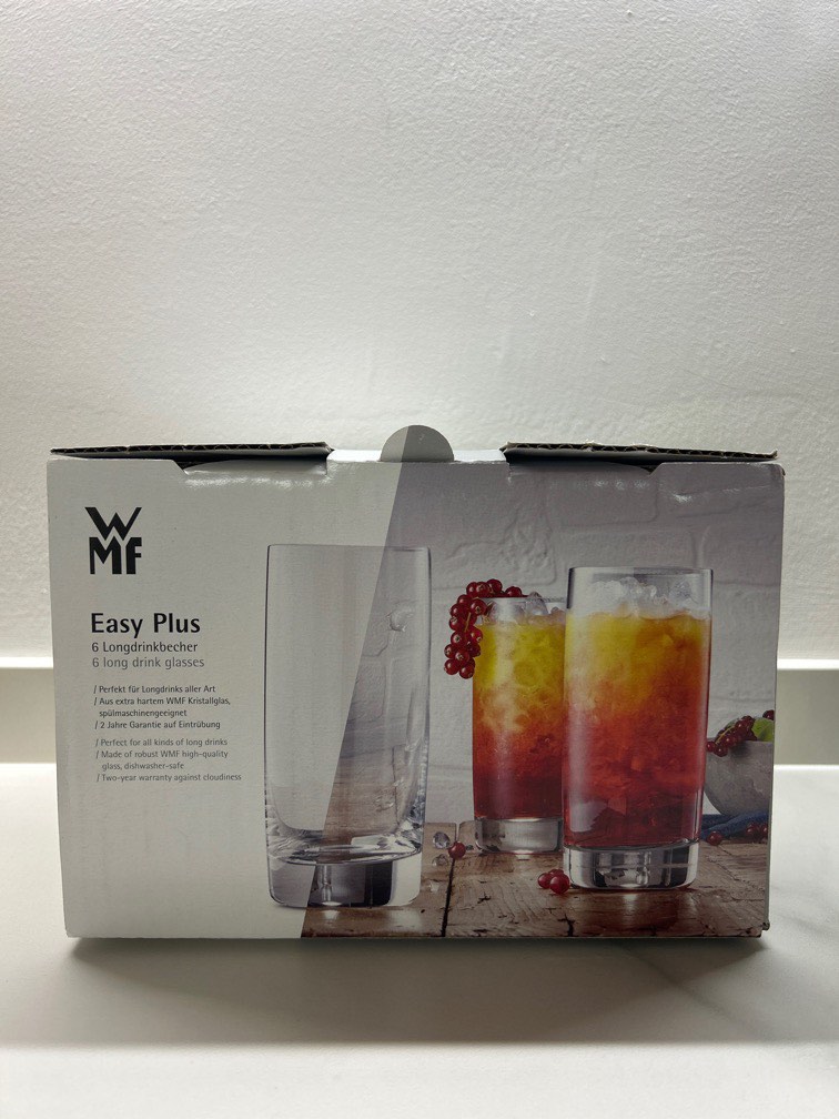 WMF Easy Plus Long Drink Glasses (Set of 6), Furniture & Home Living ...