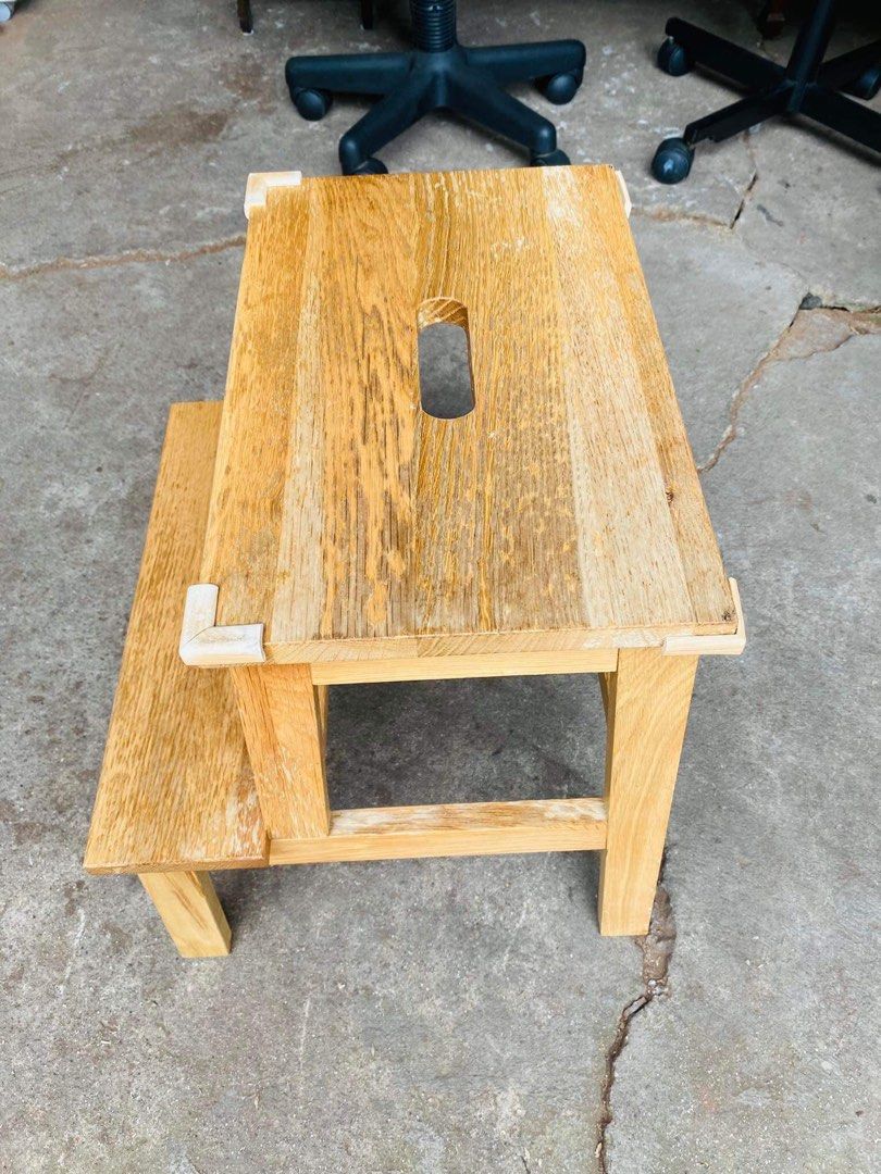 WOODEN STEP LADDER SOLID WOOD IN GOOD CONDITION SIZE 15L x 15W x 18H ...