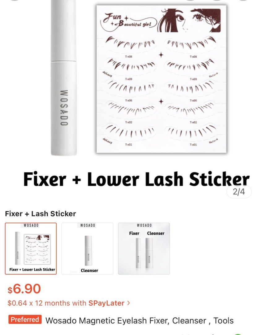 Wosado Fixer + Lower Lash Sticker, Beauty & Personal Care, Face, Makeup ...