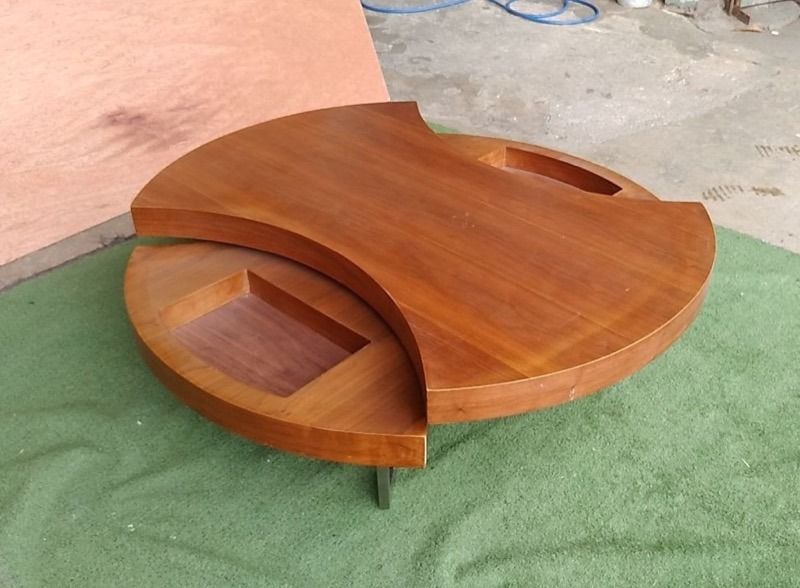 Y67P Meja Kopi Designer Swingable Coffee Table Brown, Furniture & Home ...