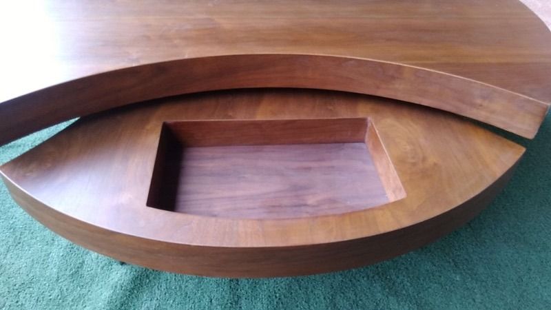 Y67P Meja Kopi Designer Swingable Coffee Table Brown, Furniture & Home ...