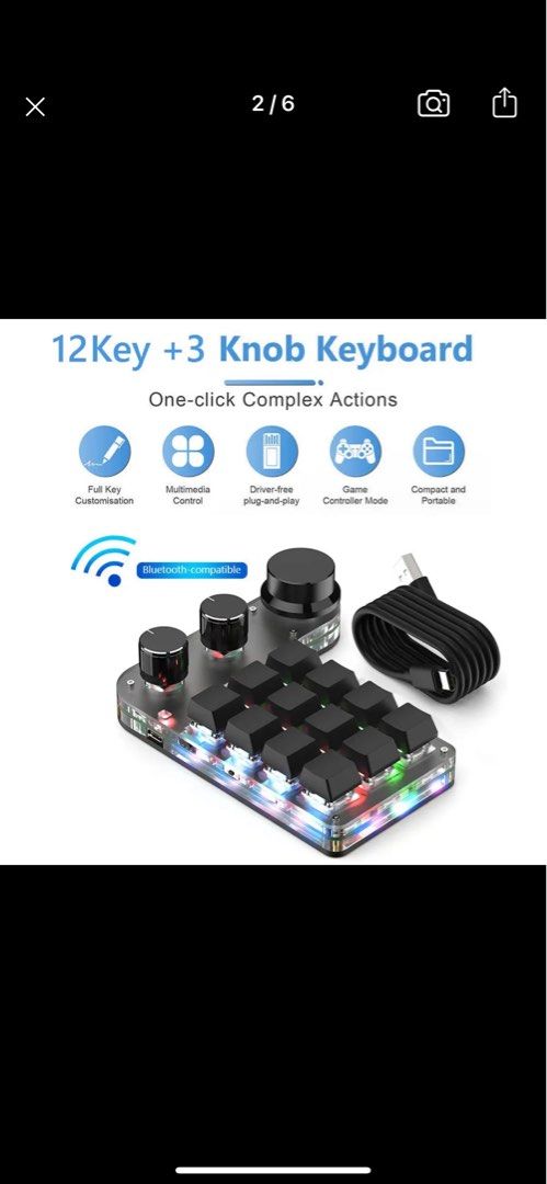 12keys + 3 knobs Custom Keyboard with RGB Light and Bluetooth, Computers & Tech, Parts ...