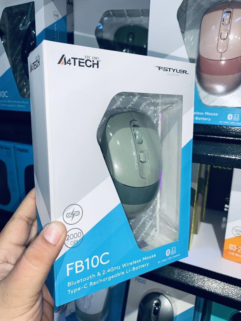 A4Tech Fstyler FB10C Rechargeable Bluetooth & 2.4ghz Wireless Mouse ...