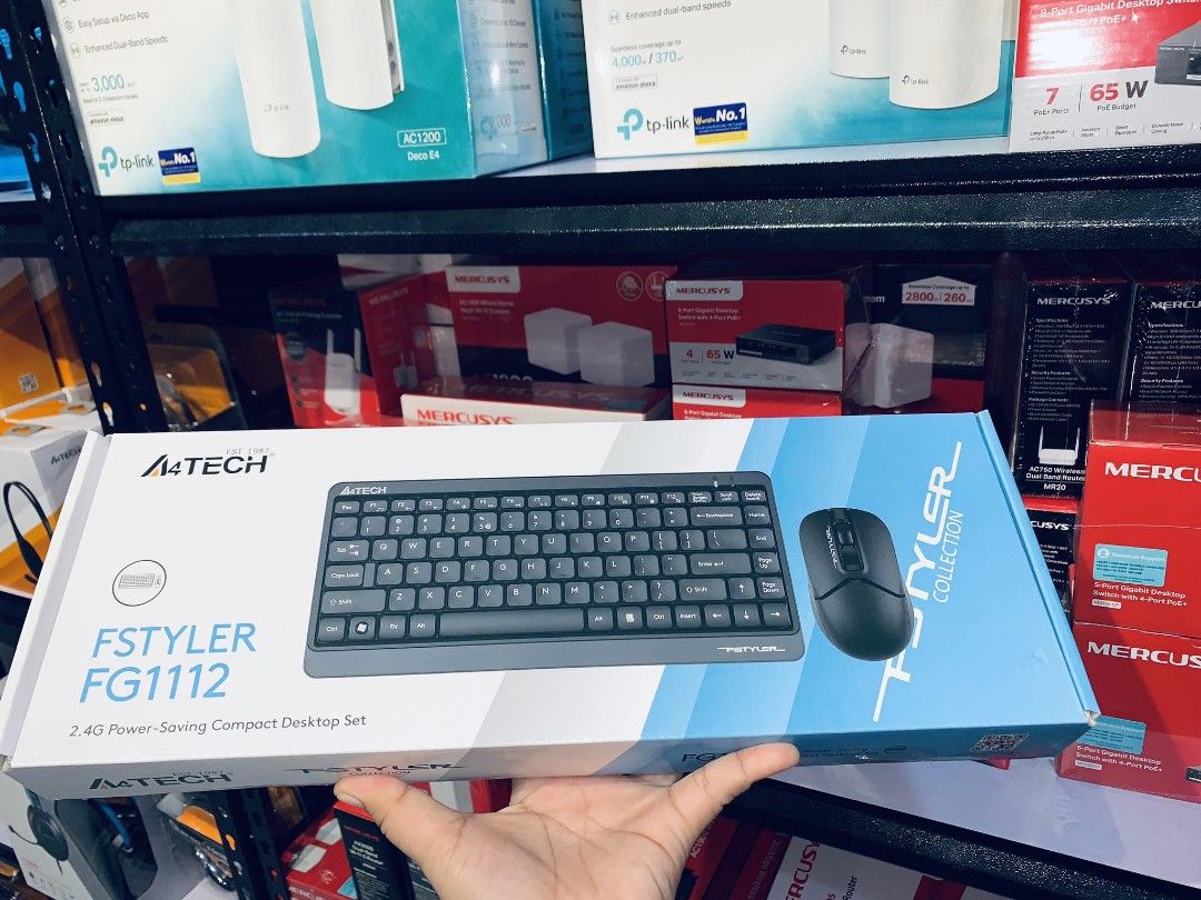 A4Tech Fstyler FG1112 Wireless Compact Keyboard and Mouse Combo Black, Computers & Tech, Parts ...
