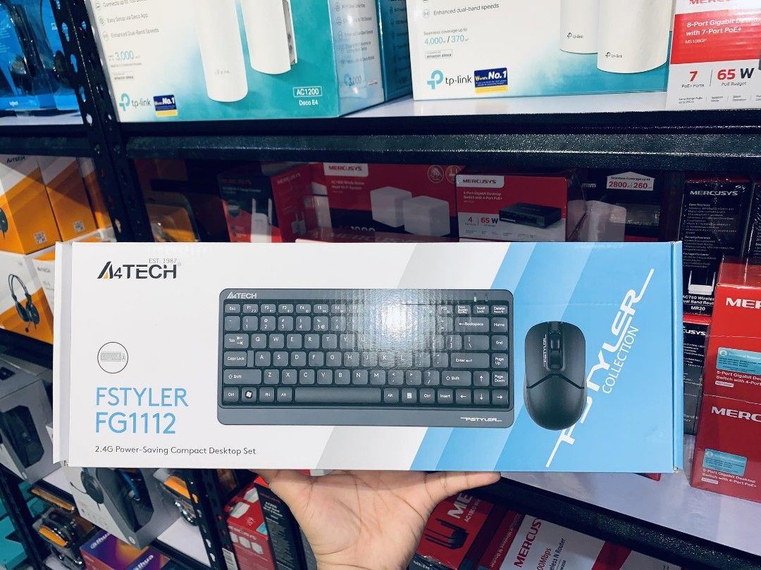 A4Tech Fstyler FG1112 Wireless Compact Keyboard and Mouse Combo Black, Computers & Tech, Parts ...