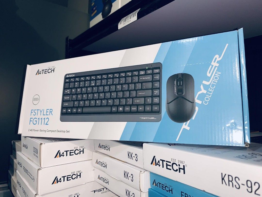 A4Tech Fstyler FG1112 Wireless Compact Keyboard and Mouse Combo Black, Computers & Tech, Parts ...