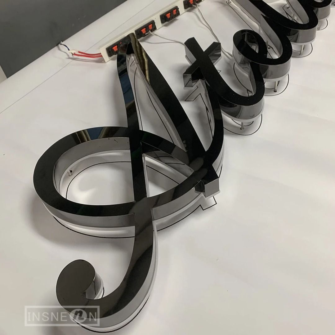 Acrylic Custom LED Letters Outdoor Waterproof Mini Word Metal 3D ...