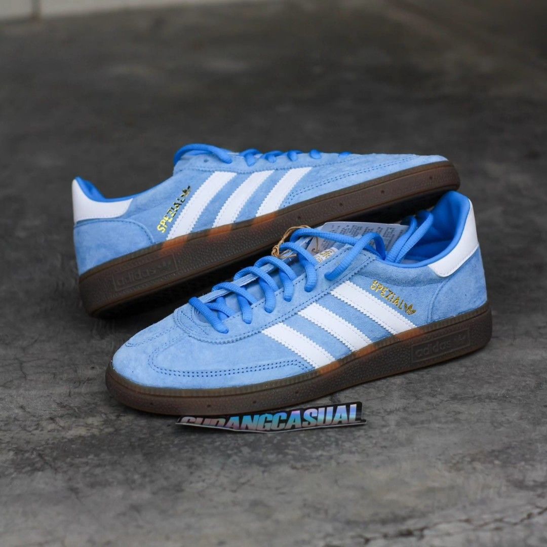 Adidas Handball Spezial Ice Blue Original, Fesyen Pria, Sepatu ...