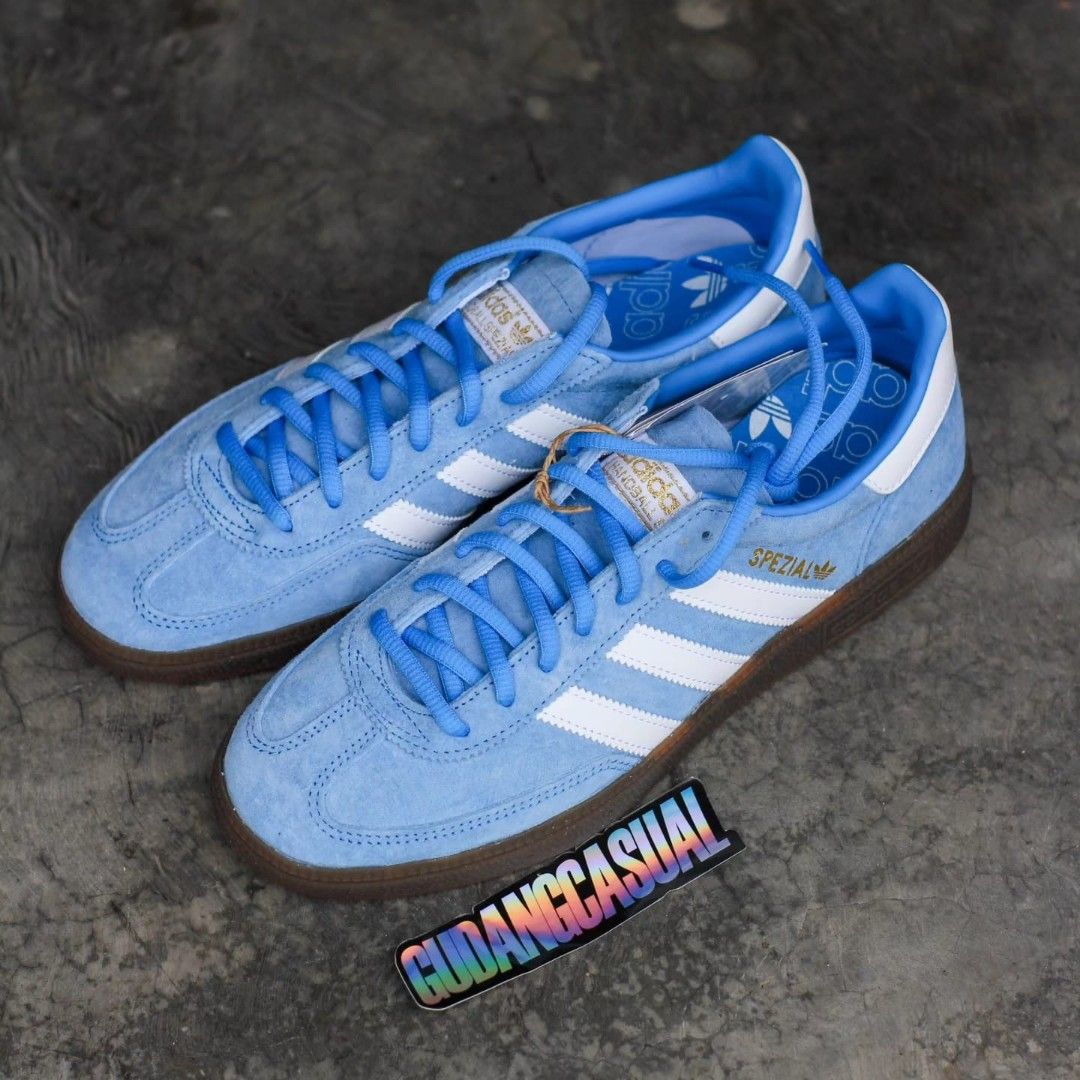 Adidas Handball Spezial Ice Blue Original, Fesyen Pria, Sepatu ...