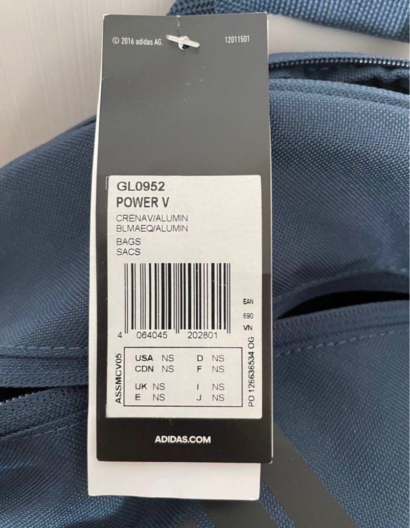Adidas power V backpack, Men's Fashion, Bags, Backpacks on Carousell
