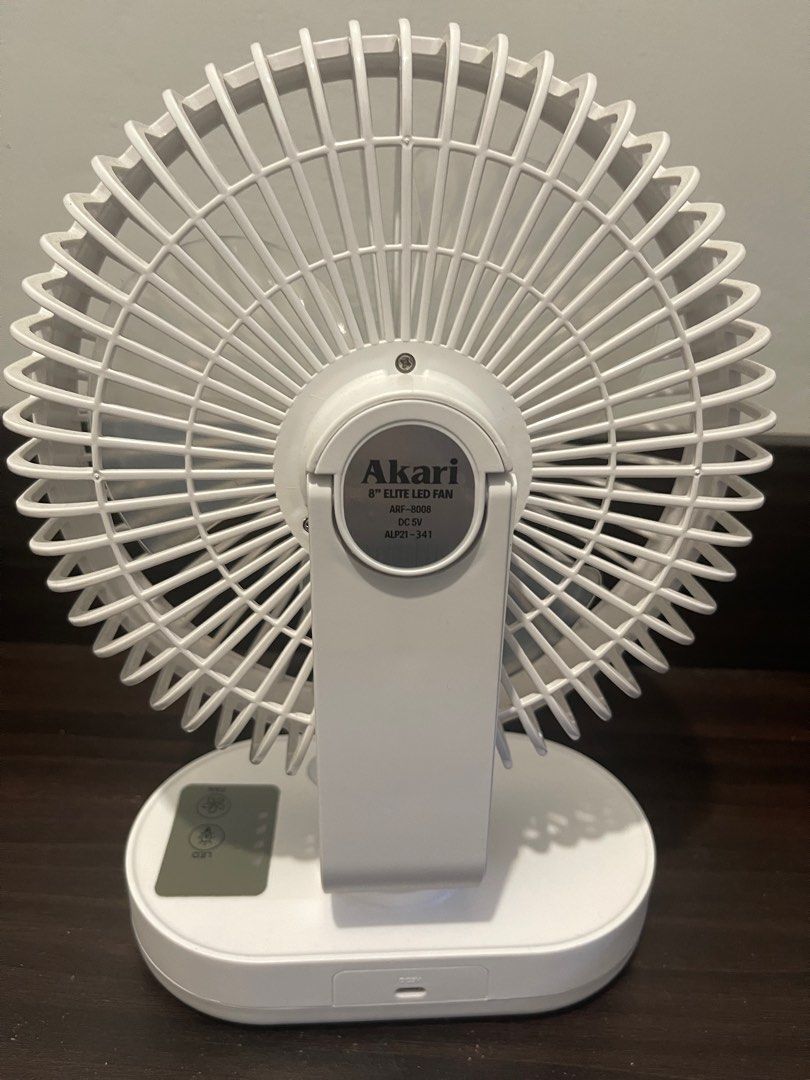 AKARI RECHARGEABLE FAN WITH LED LIGHT, Furniture & Home Living ...