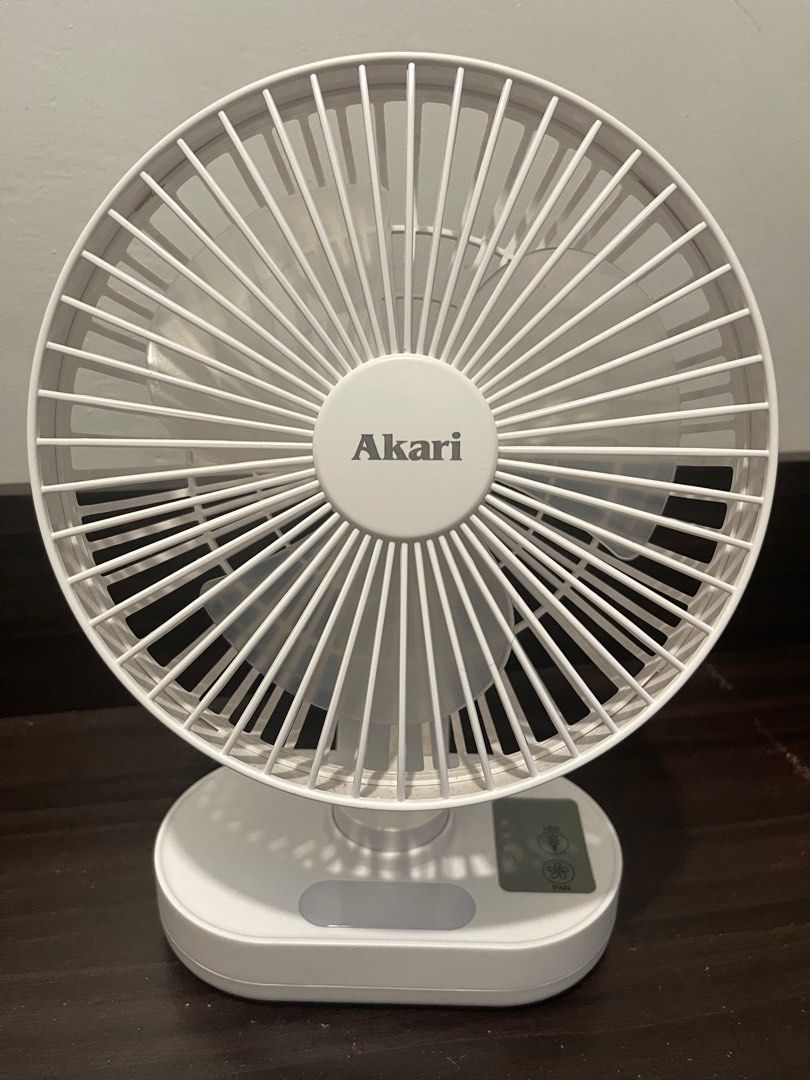 AKARI RECHARGEABLE FAN WITH LED LIGHT, Furniture & Home Living ...