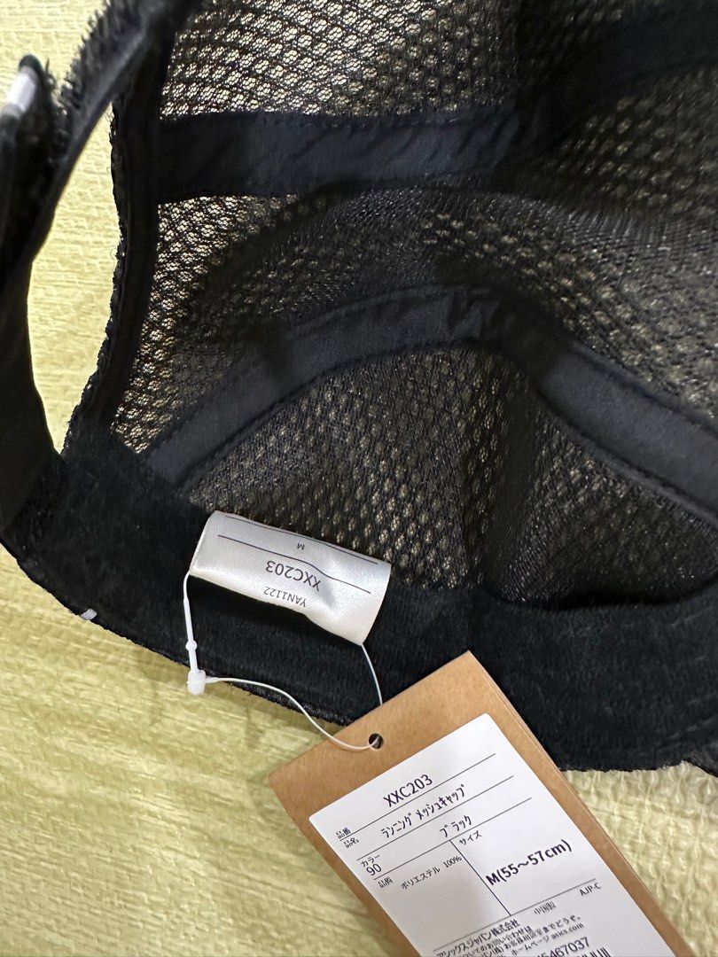 Asics mesh cap 網布透氣老帽 黑色 日本限定 僅試戴, 他的時尚, 手錶及配件, 帽子在旋轉拍賣
