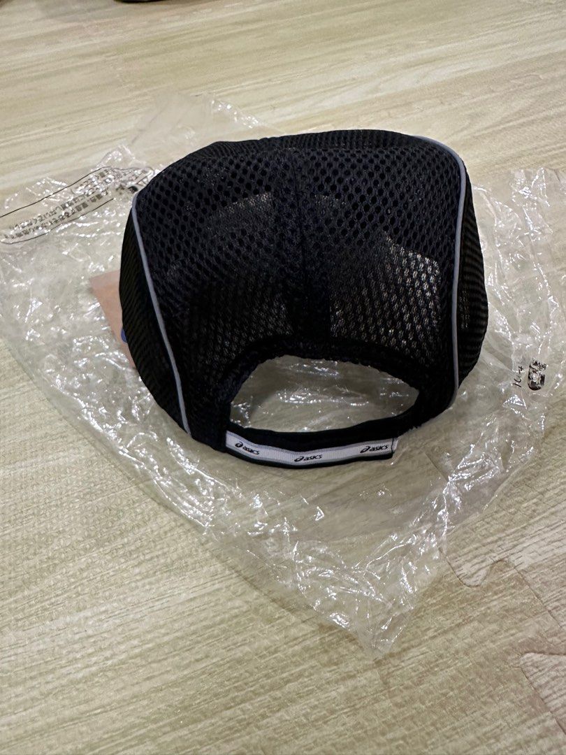 Asics mesh cap 網布透氣老帽 黑色 日本限定 僅試戴, 他的時尚, 手錶及配件, 帽子在旋轉拍賣