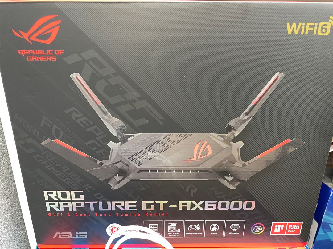 ASUS ROG Rapture GT-AX6000 (請詳閱內容), 電腦＆科技, 電腦周邊及配件, Wifi及上網相關產品 - Carousell
