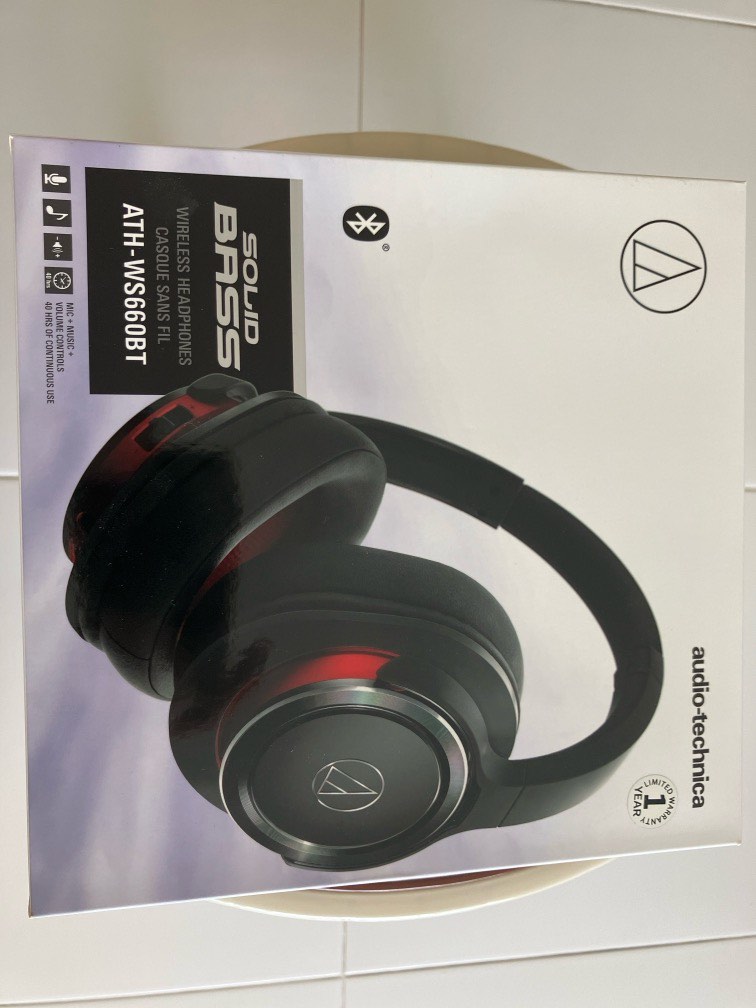 Audio Technica ATH-WS660BT Solid Bass Wireless Headphones, Audio, Headphones & Headsets on Carousell